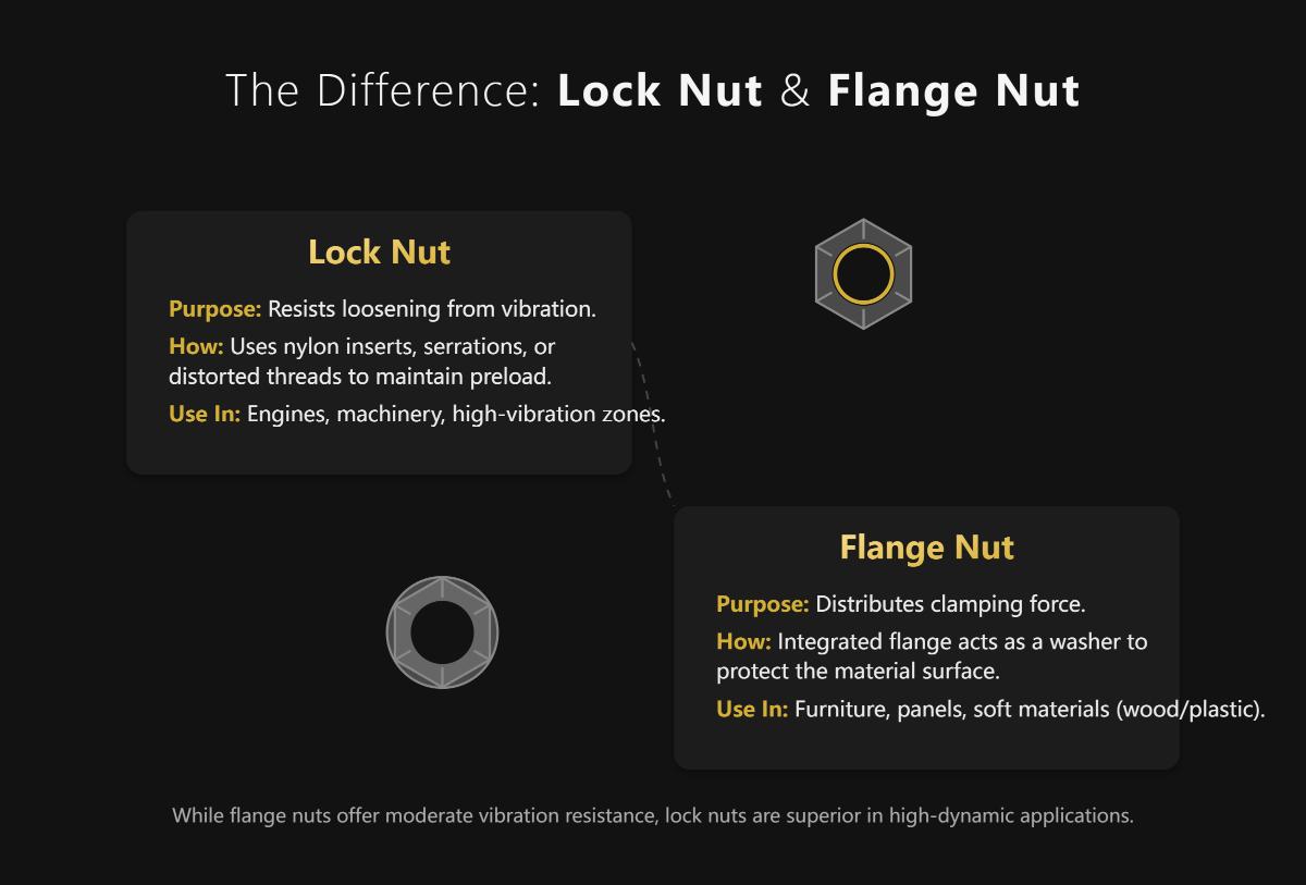 Lock Nut vs Flange Nut: Key Differences and Applications - MFG Shop