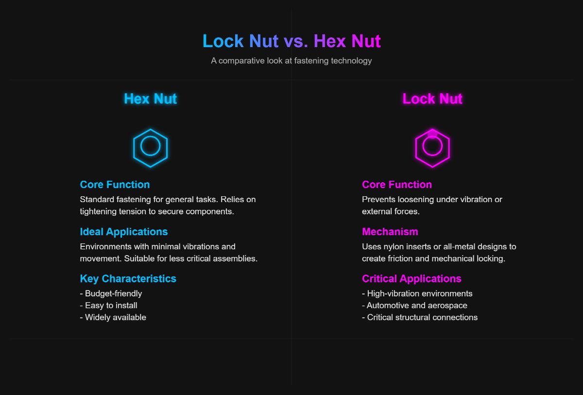 Lock Nut vs Hex Nut: What's the Difference? - MFG Shop