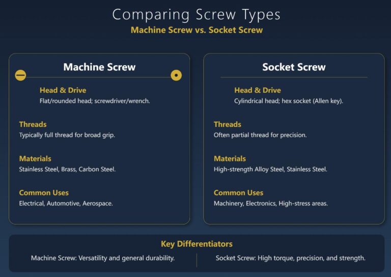 Machine Screws vs Socket Screws: What's the Difference? - MFG Shop