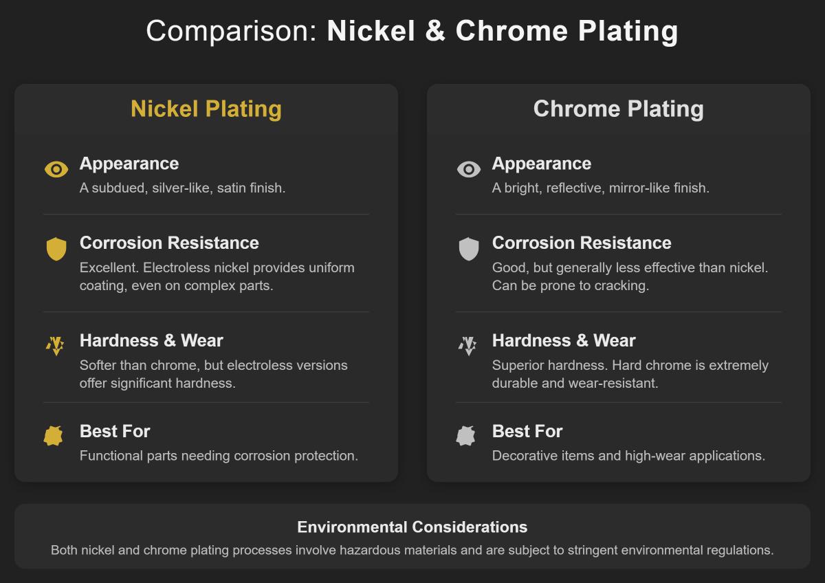 Nickel Plating vs Chrome Plating: A Comprehensive Comparison - MFG Shop