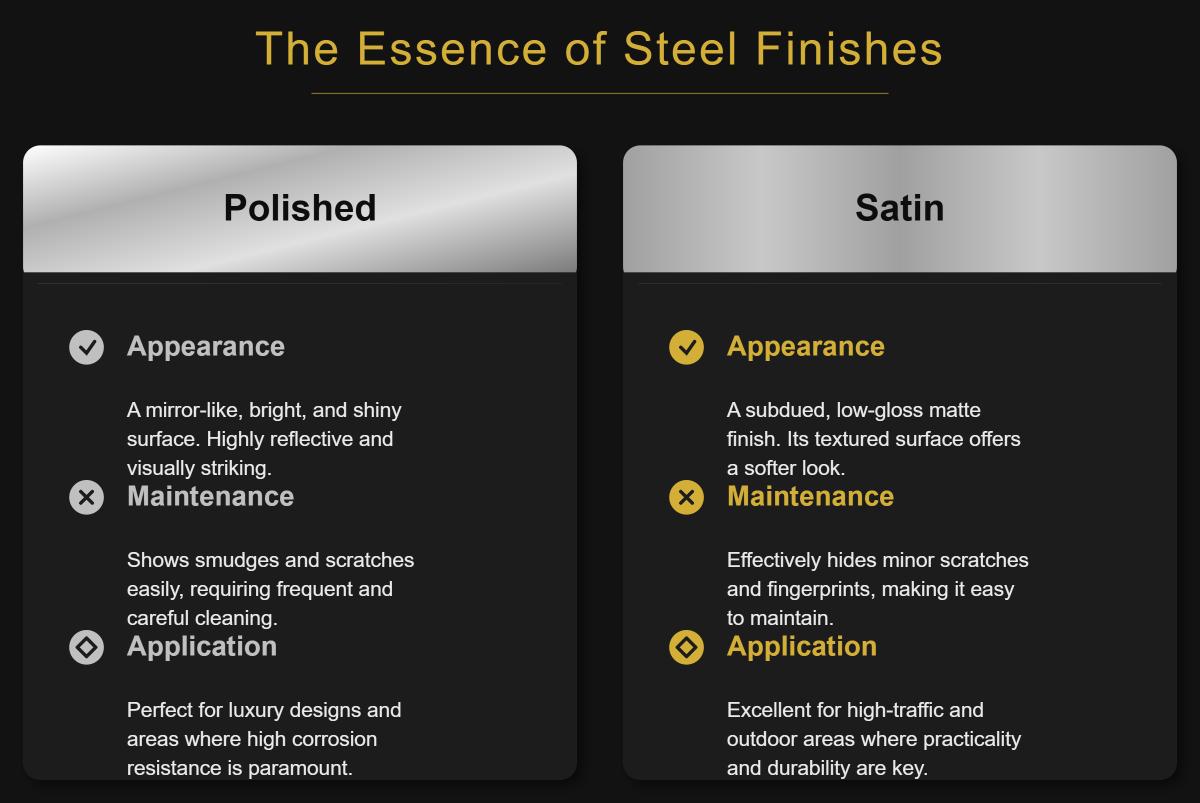 Satin vs Polished Stainless Steel: What’s the Difference? - MFG Shop