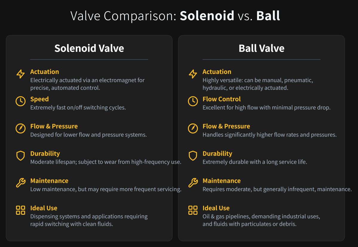 Solenoid Valve vs Ball Valve: What's the Difference? - MFG Shop
