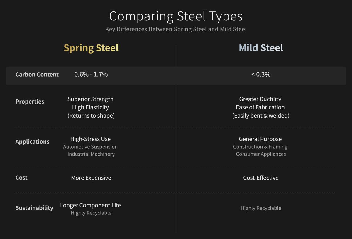 Spring Steel vs Mild Steel: What's the Difference? - MFG Shop