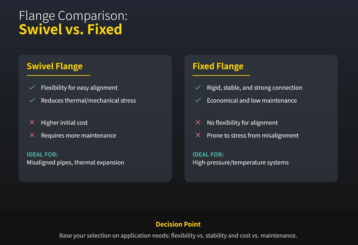 Swivel Flange vs Fixed Flange: Key Differences and Applications - MFG Shop