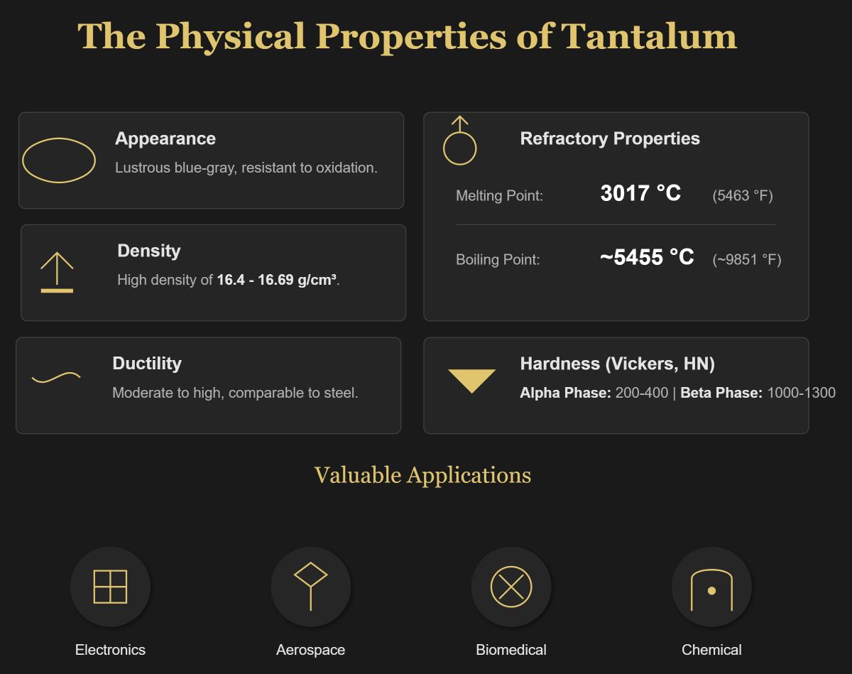 Propriétés du tantale : Un guide complet - MFG Shop