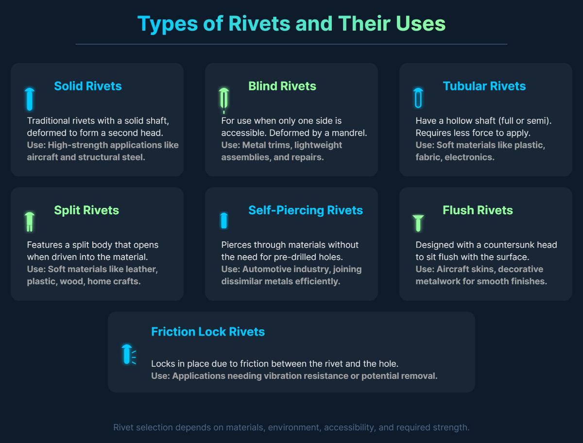 Understanding Different Types of Rivets and Their Uses - MFG Shop