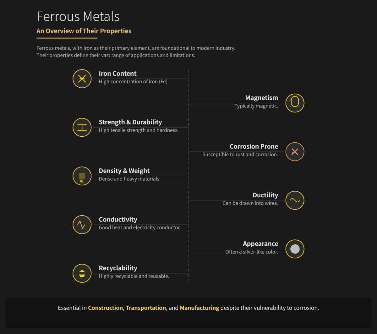 Understanding Ferrous Metals: Properties, Uses, and Comparisons - MFG Shop