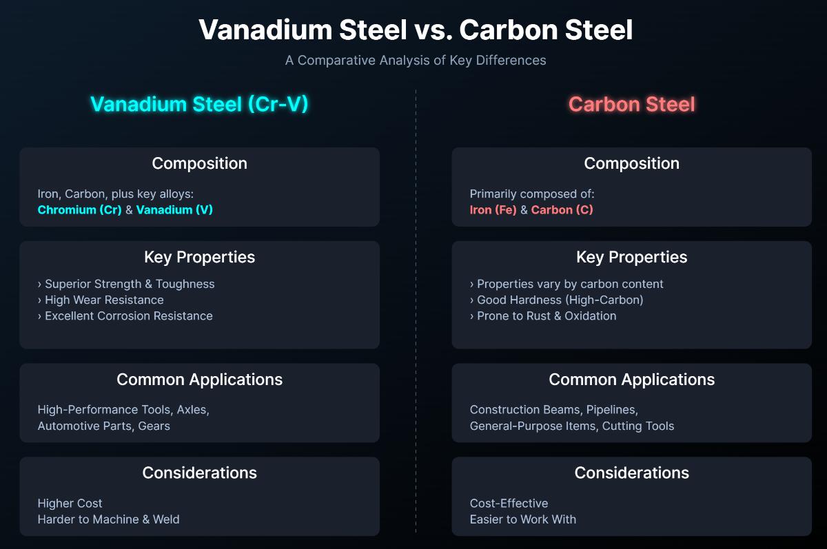 Vanadium vs Carbon Steel: A Comprehensive Comparison - MFG Shop