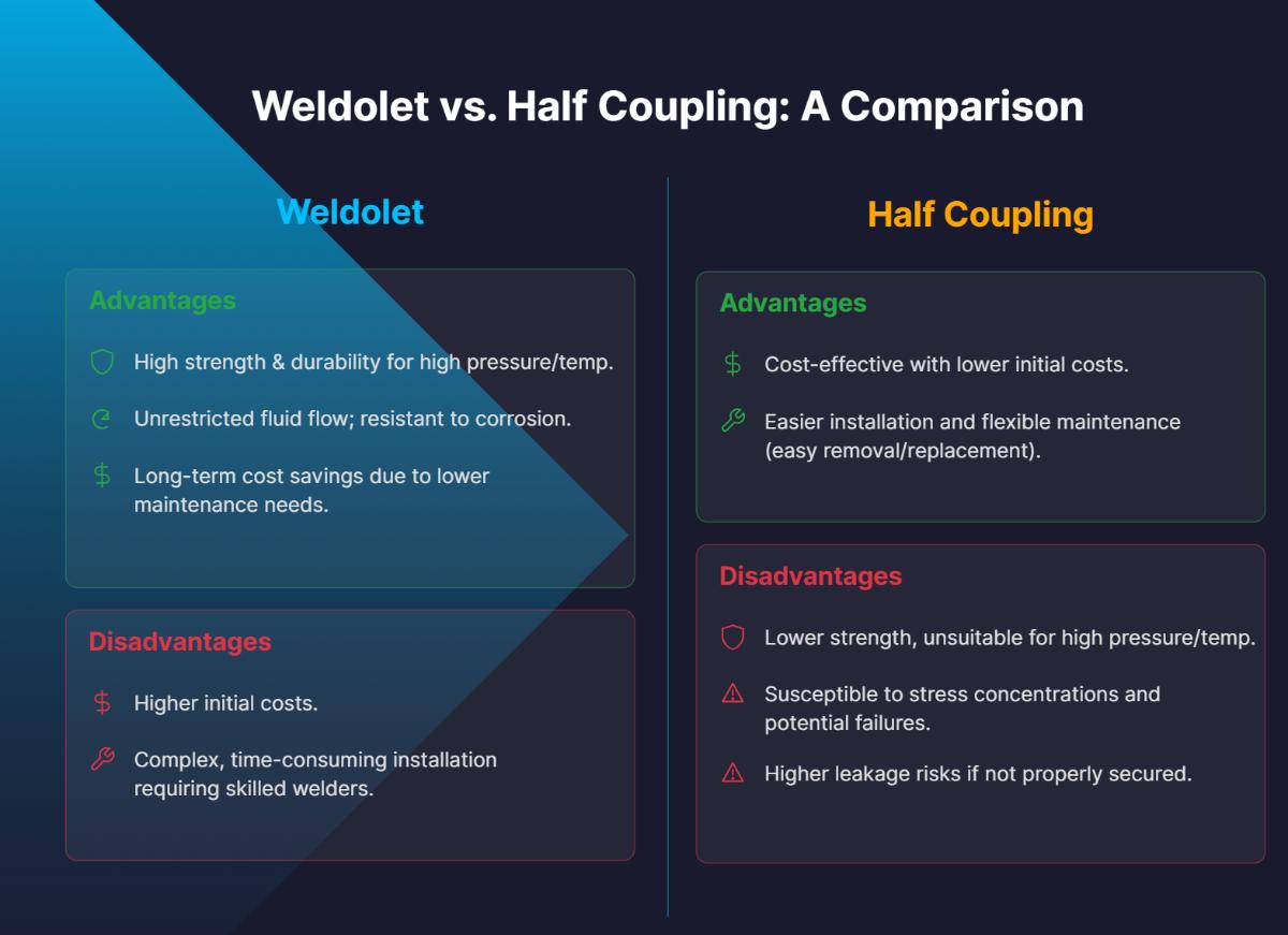 Weldolet y semiacoplamiento: ¿Cuál es la diferencia? - Tienda MFG