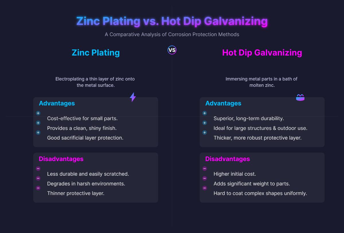 Zinc Plating vs Hot Dip Galvanizing: What’s the Difference? - MFG Shop