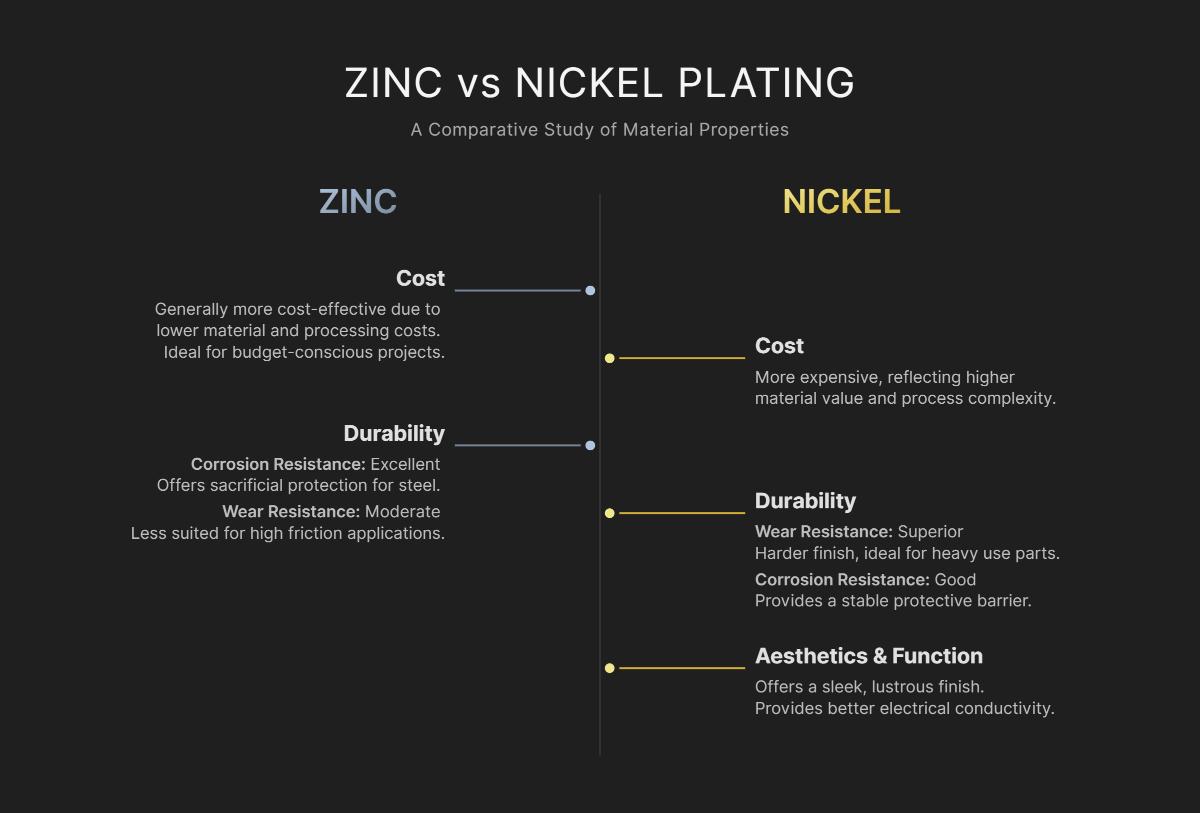 Zinc vs Nickel Plating: Key Differences and Comparative Analysis - MFG Shop