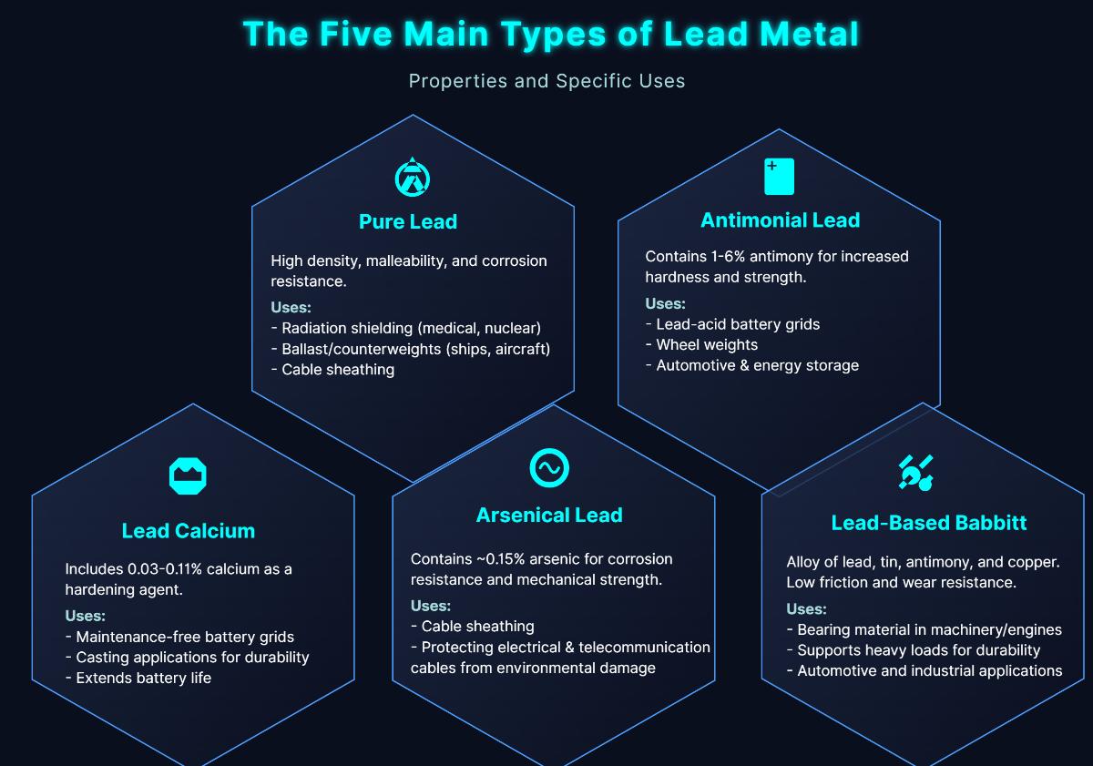 5 Types of Lead Metal and Their Uses - MFG Shop